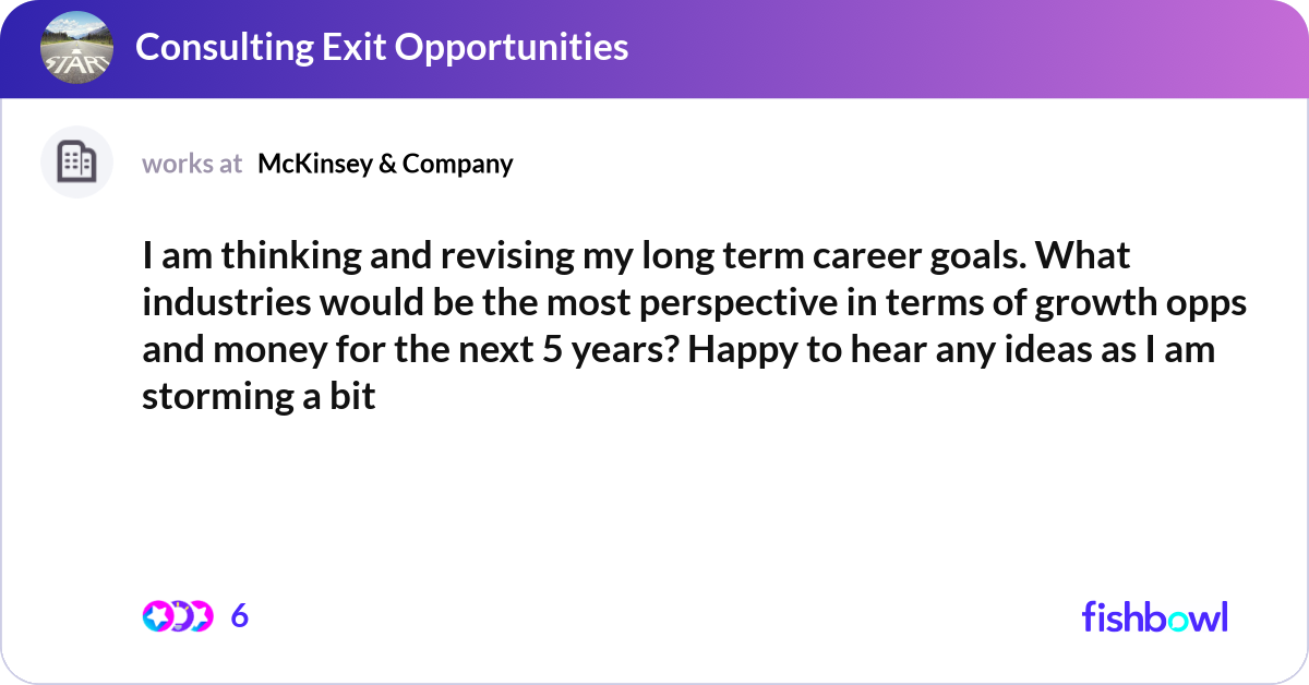I am thinking and revising my long term career goa... | Fishbowl