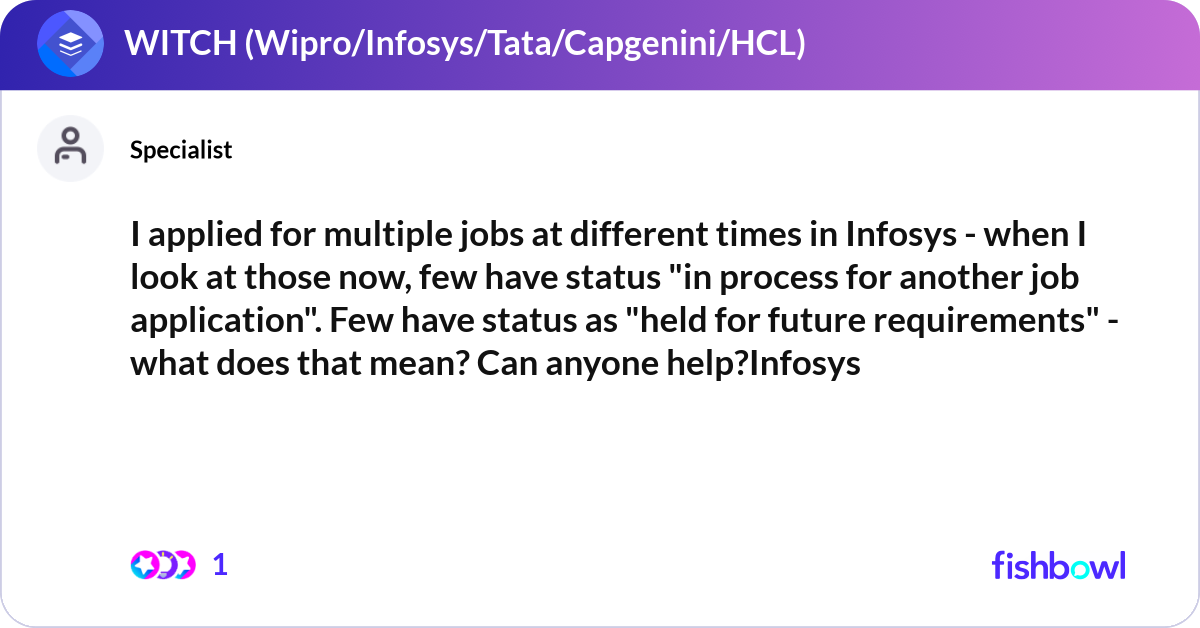 I applied for multiple jobs at different times in ... | Fishbowl