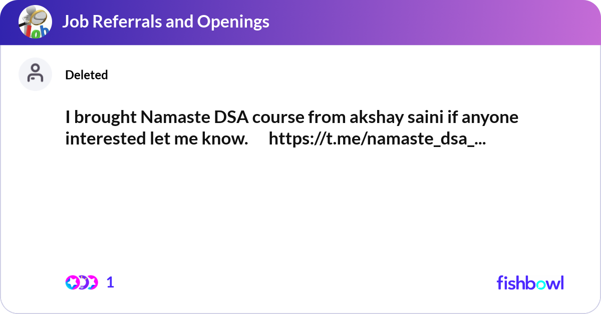 I brought Namaste DSA course from akshay saini if ... | Fishbowl