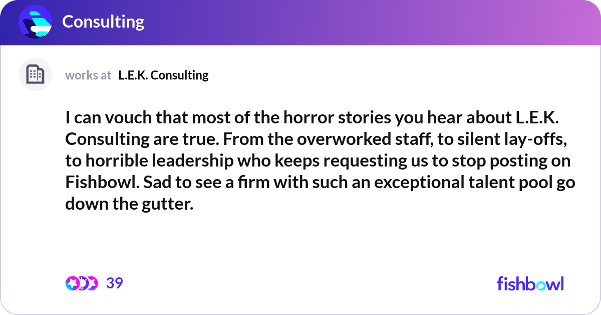 I can vouch that most of the horror stories you he... | Fishbowl