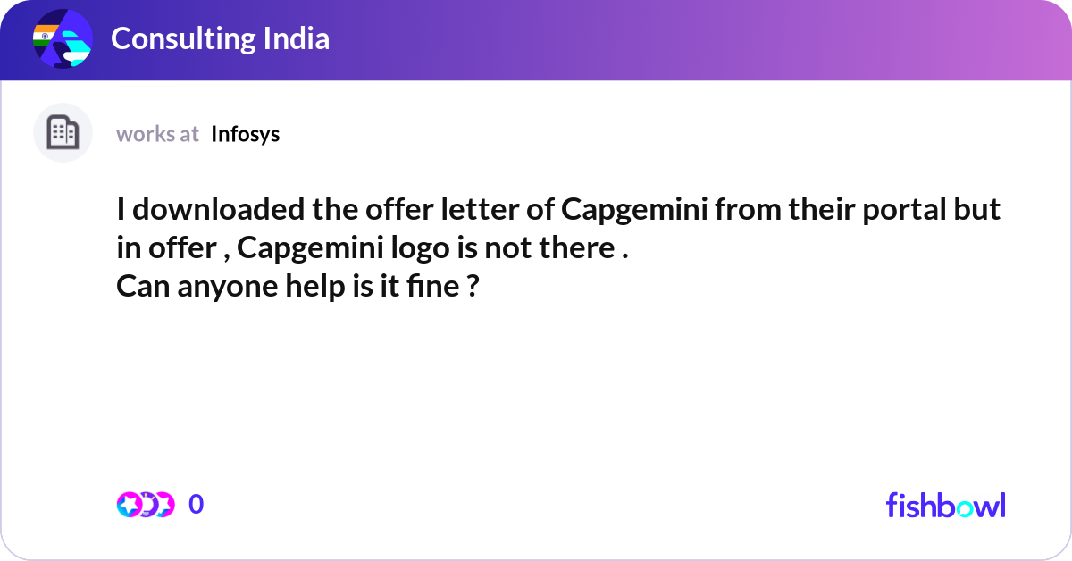 I downloaded the offer letter of Capgemini from th... | Fishbowl