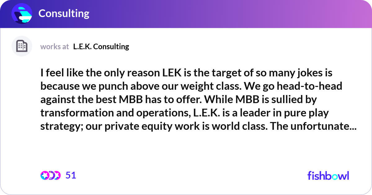 I feel like the only reason LEK is the target of s... | Fishbowl