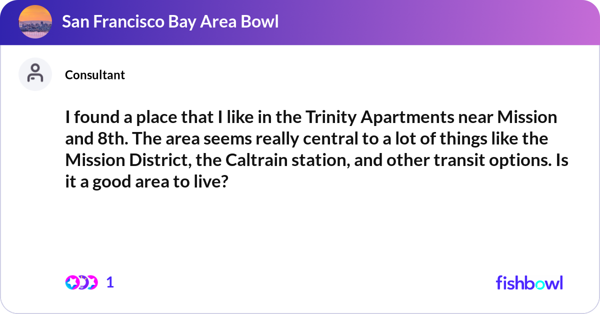 I found a place that I like in the Trinity Apartme... | Fishbowl