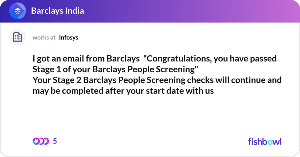 I got an email from Barclays "Congratulations, yo... | Fishbowl
