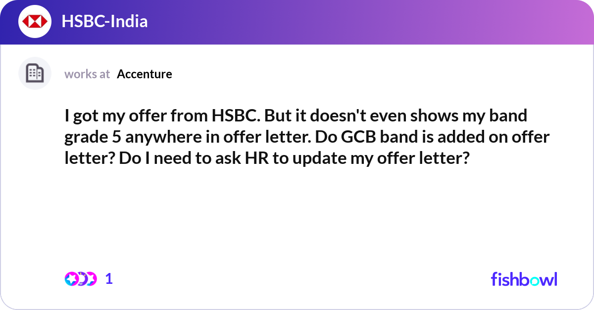 I got my offer from HSBC. But it doesn't even show... | Fishbowl