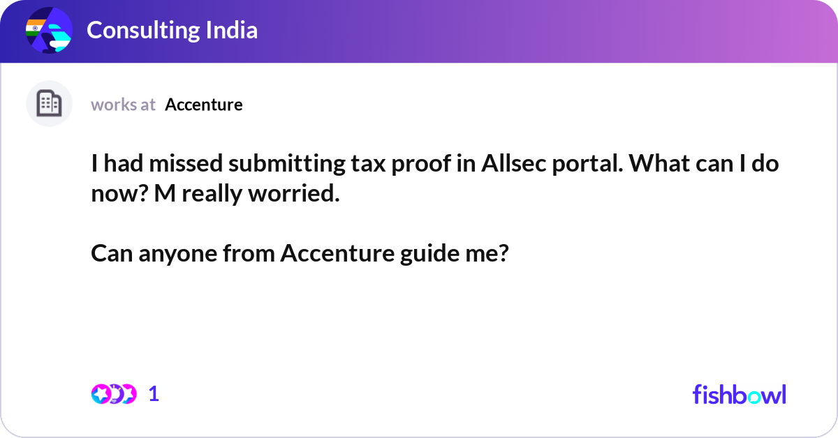 I had missed submitting tax proof in Allsec portal... | Fishbowl