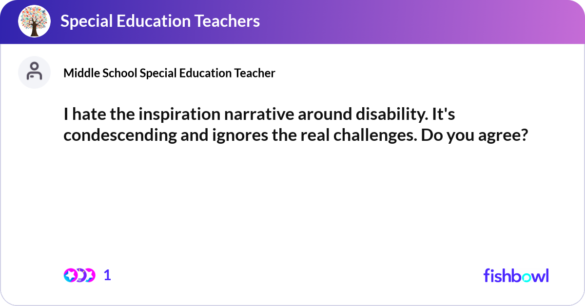 I hate the inspiration narrative around disability... | Fishbowl