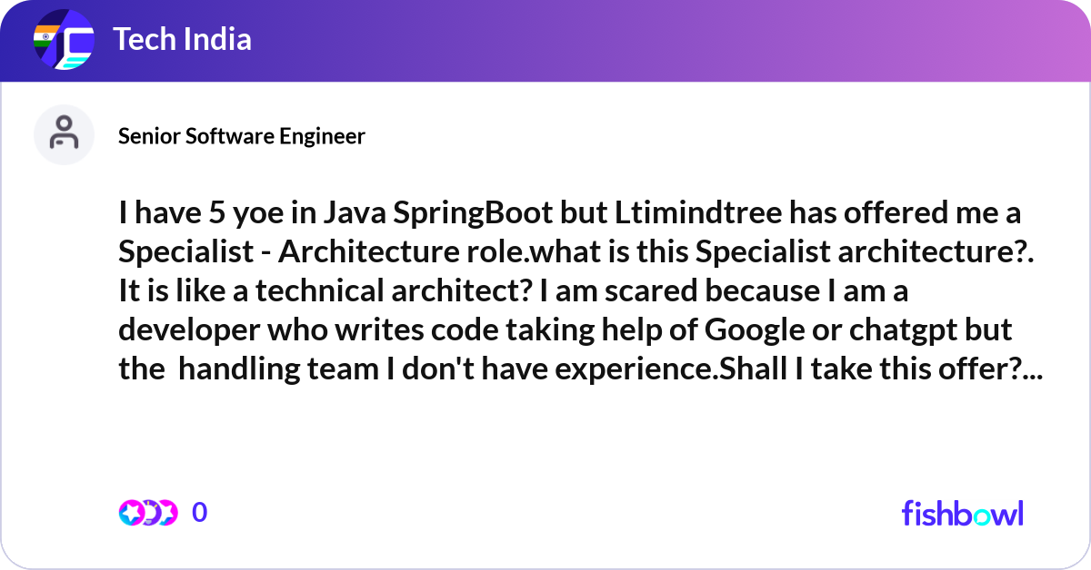I have 5 yoe in Java SpringBoot but Ltimindtree ha... | Fishbowl