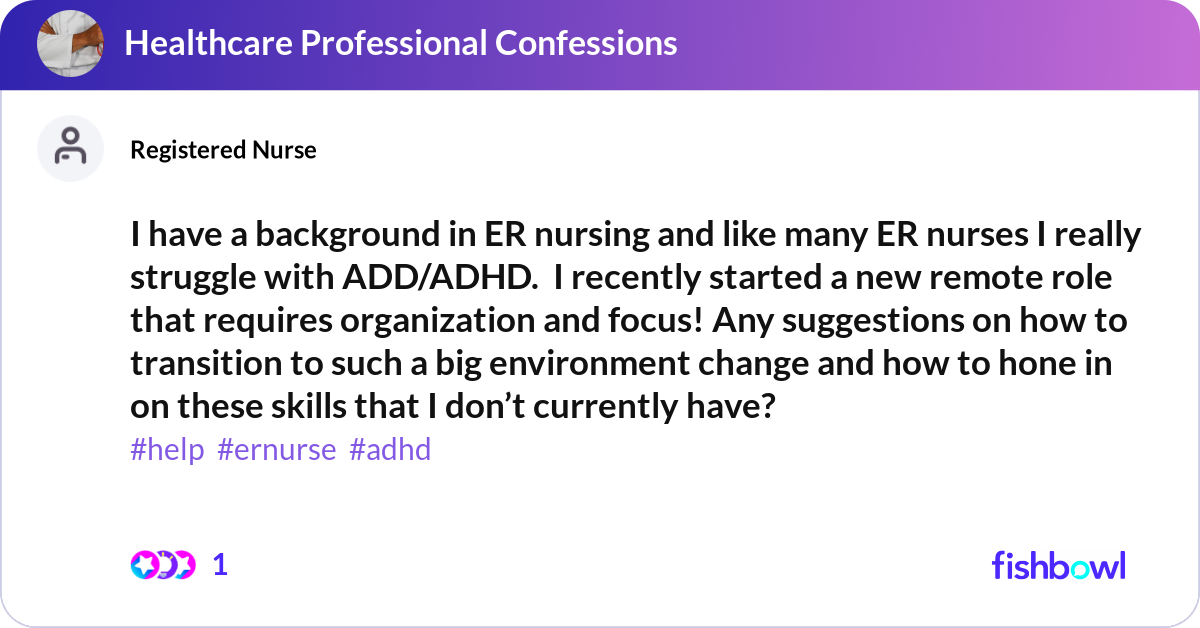 I have a background in ER nursing and like many ER... | Fishbowl