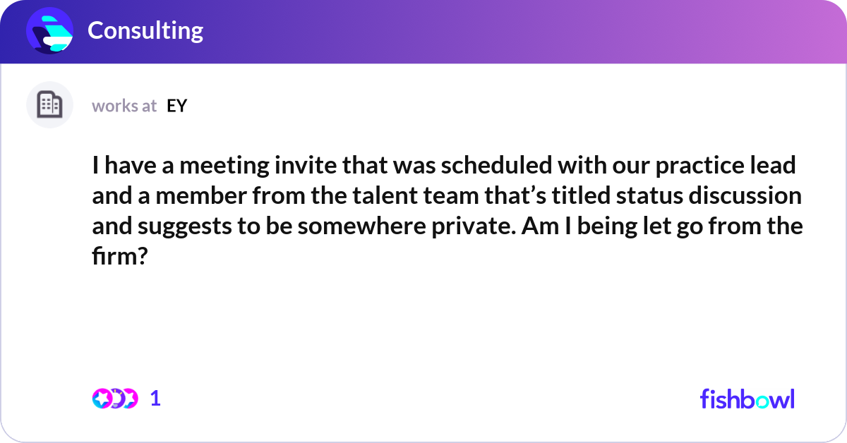 I have a meeting invite that was scheduled with ou... | Fishbowl