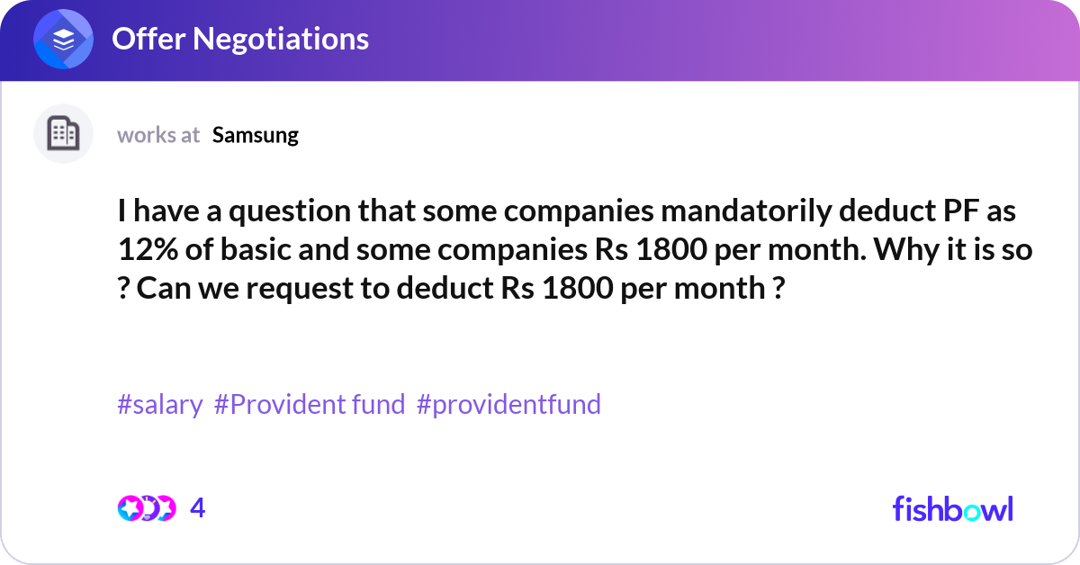 I have a question that some companies mandatorily ... | Fishbowl