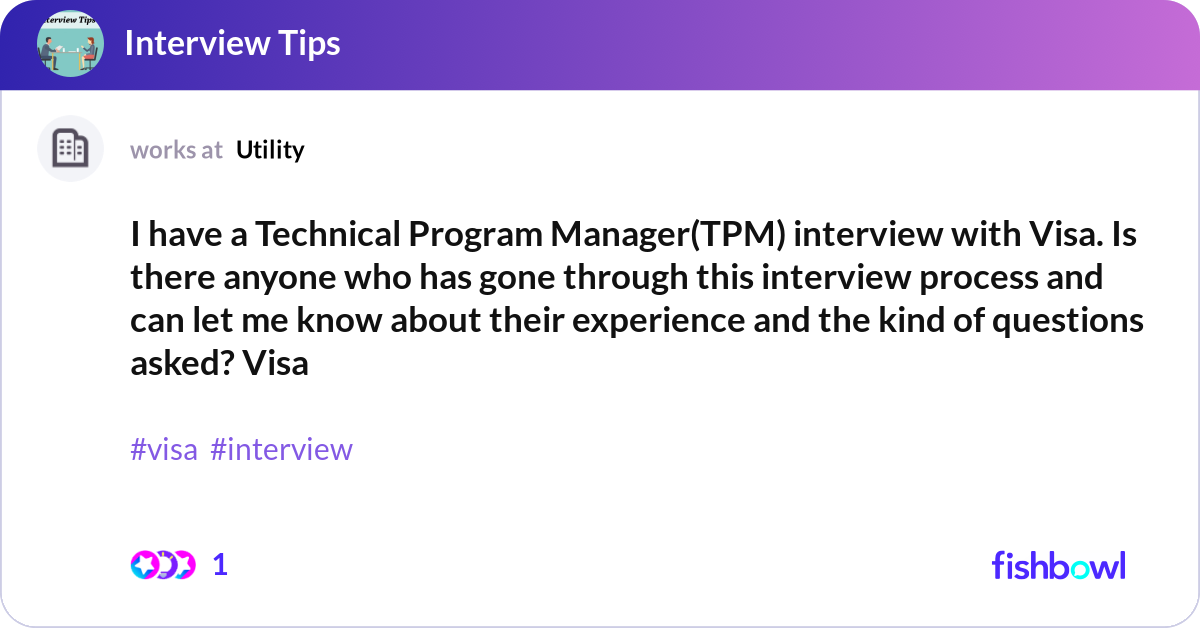I have a Technical Program Manager(TPM) interview ... | Fishbowl