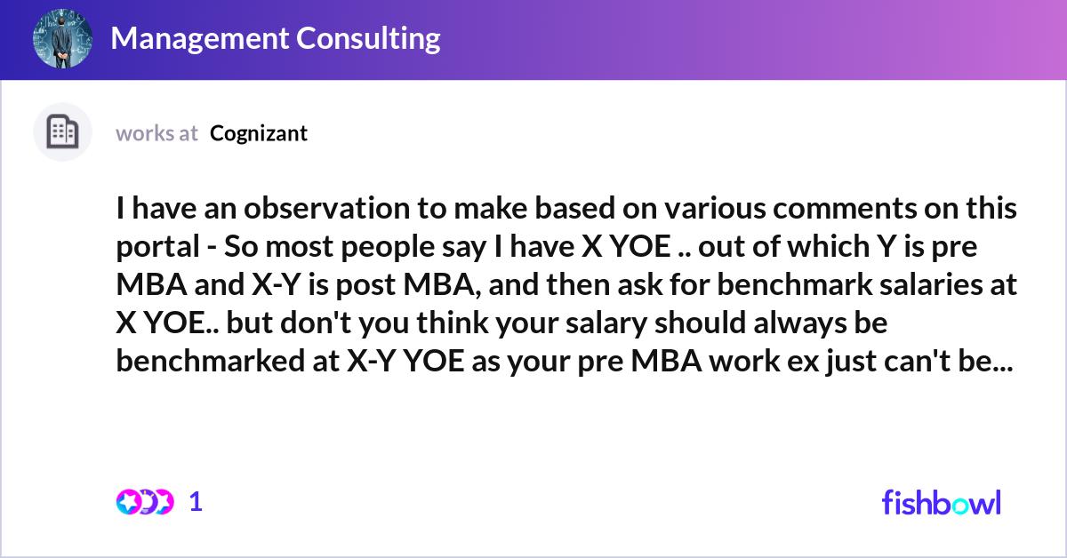 I have an observation to make based on various com... | Fishbowl