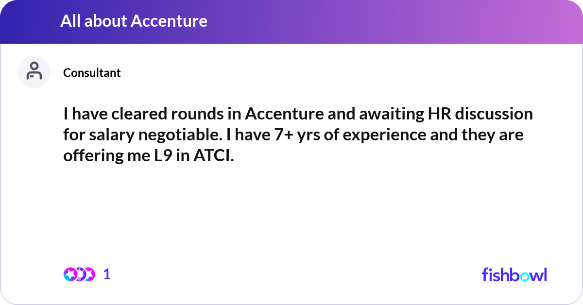 I have cleared rounds in Accenture and awaiting HR... | Fishbowl