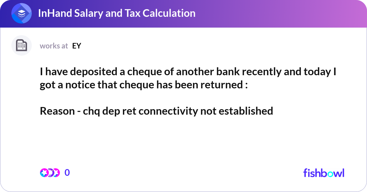 I have deposited a cheque of another bank recently... | Fishbowl