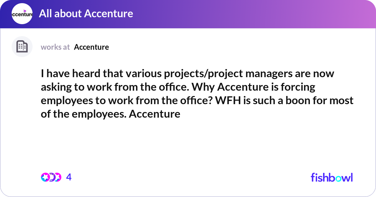 I have heard that various projects/project manager... | Fishbowl