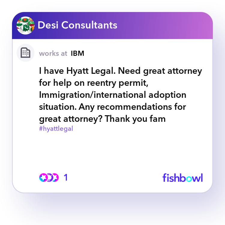 I have Hyatt Legal. Need great attorney for help o... | Fishbowl