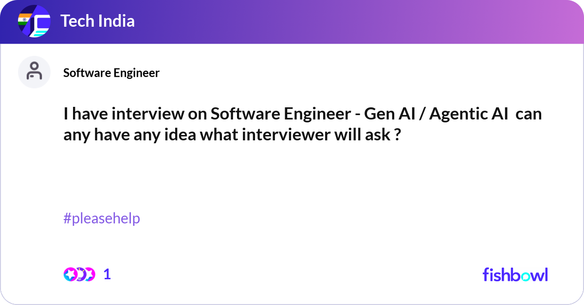 I have interview on Software Engineer - Gen AI / A... | Fishbowl