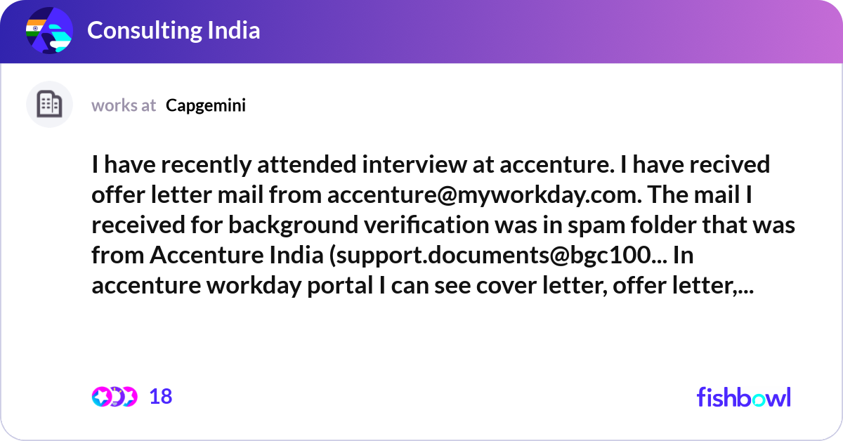 I have recently attended interview at accenture. I... | Fishbowl