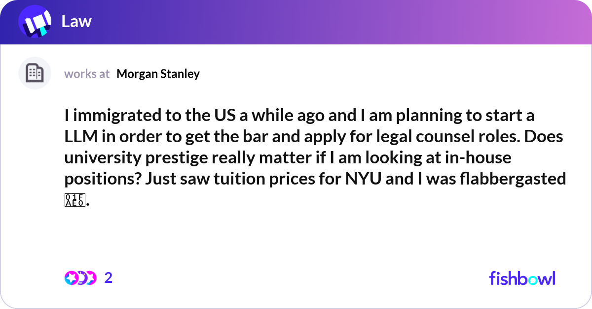 I immigrated to the US a while ago and I am planni... | Fishbowl