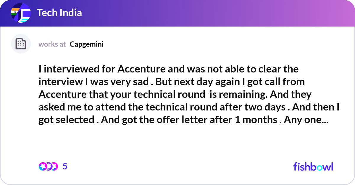 I Interviewed For Accenture And Was Not Able To Cl Fishbowl