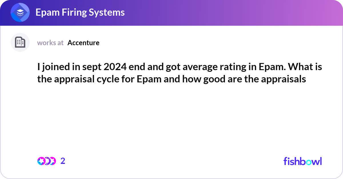 I joined in sept 2024 end and got average rating i... | Fishbowl