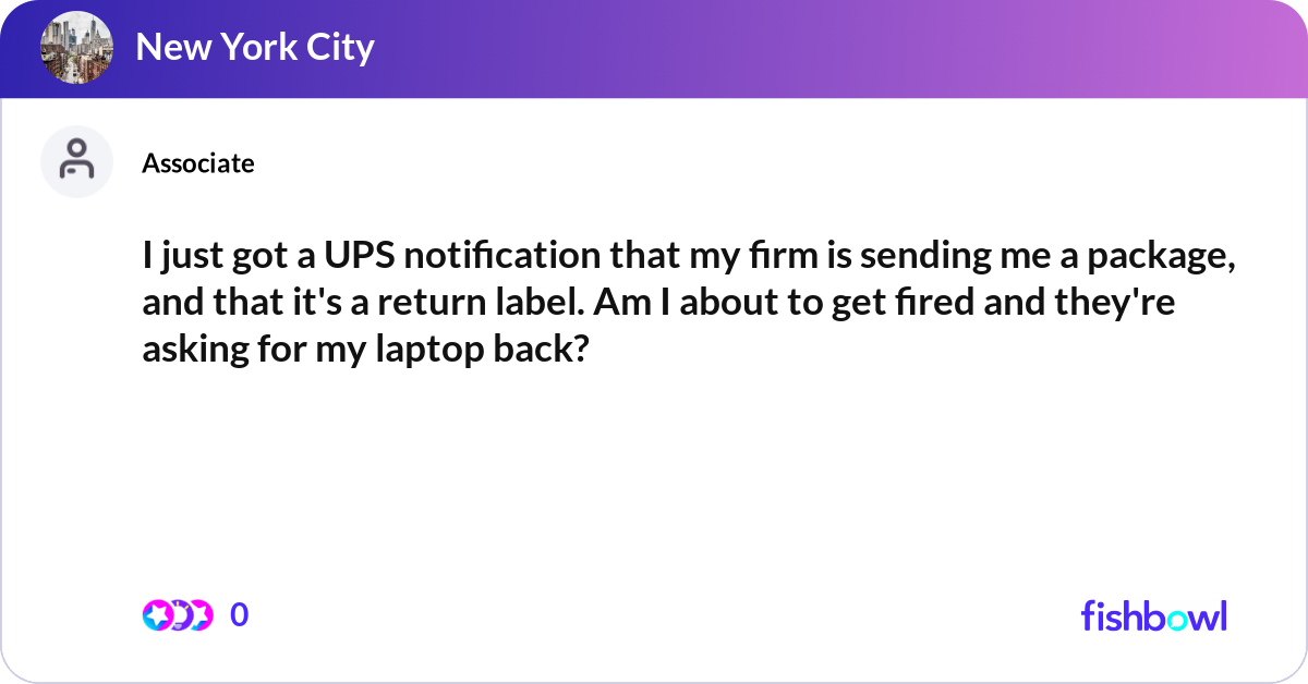I just got a UPS notification that my firm is send... | Fishbowl