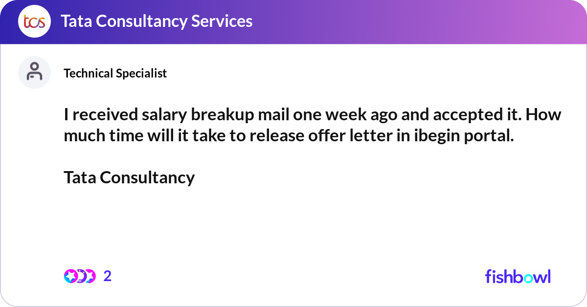 I received salary breakup mail one week ago and ac... | Fishbowl