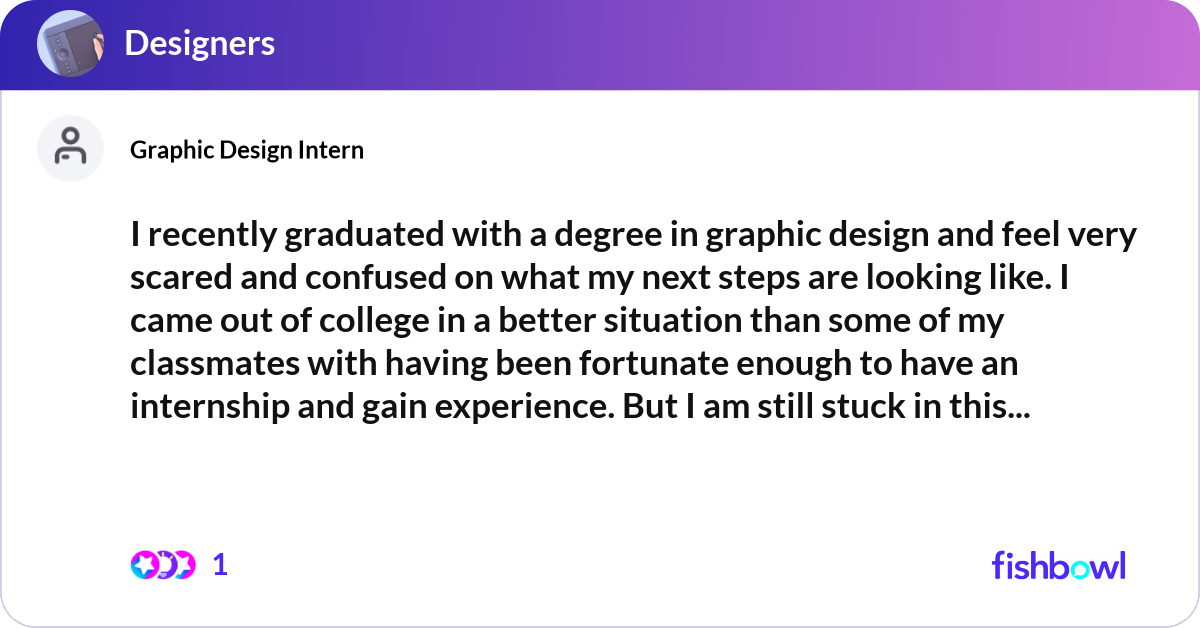I recently graduated with a degree in graphic desi... | Fishbowl
