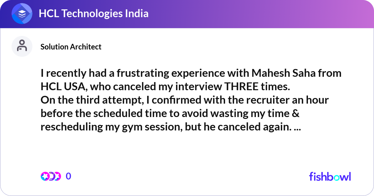 I recently had a frustrating experience with Mahes... | Fishbowl