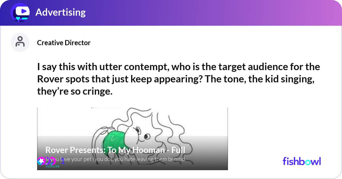 I say this with utter contempt, who is the target ... | Fishbowl