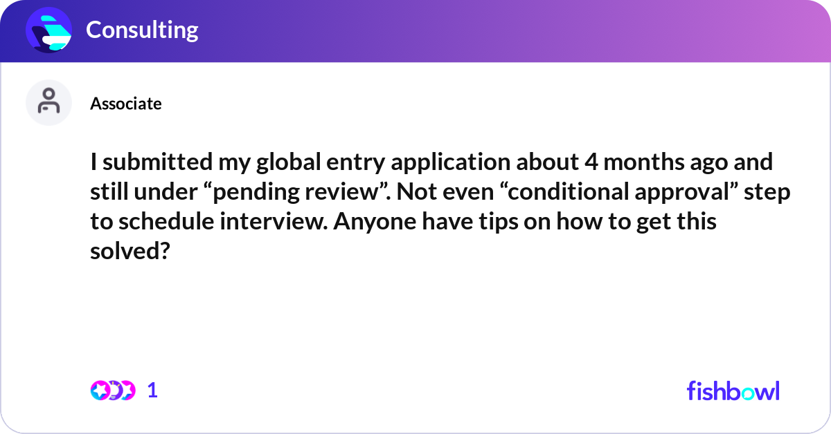 I submitted my global entry application about 4 mo... | Fishbowl