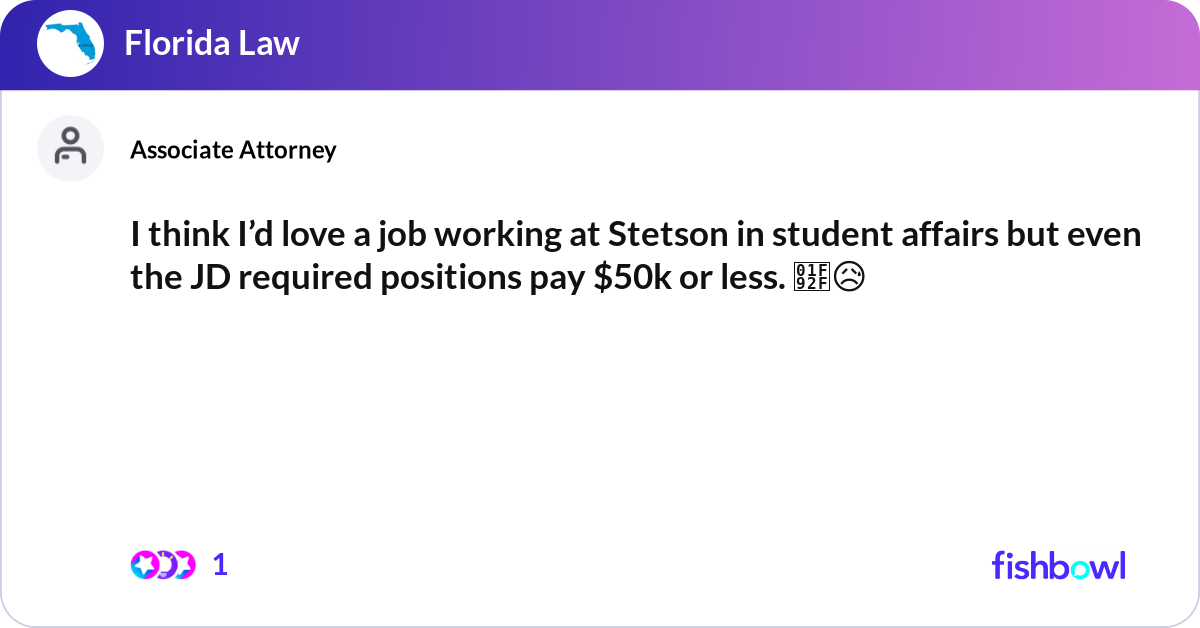 I think I’d love a job working at Stetson in stude... | Fishbowl