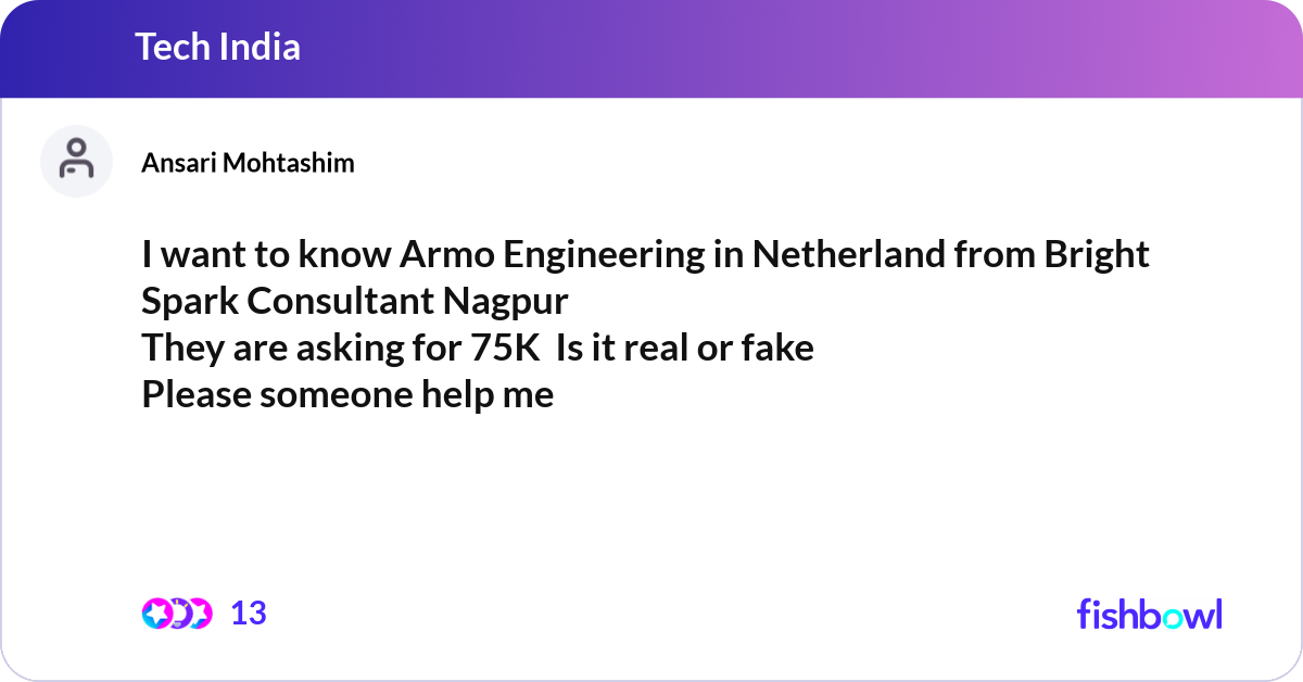 I want to know Armo Engineering in Netherland from... | Fishbowl