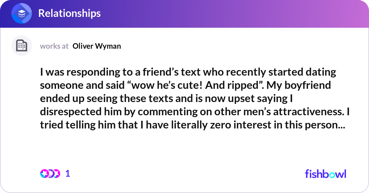 I was responding to a friend’s text who recently s... | Fishbowl