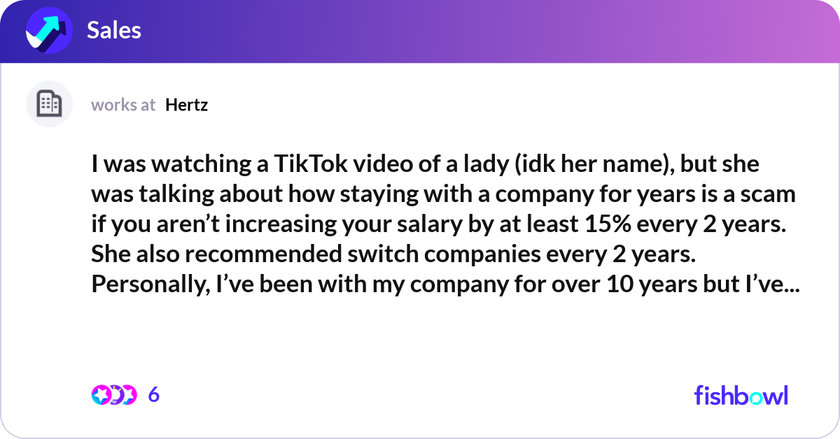 I was watching a TikTok video of a lady (idk her n... | Fishbowl