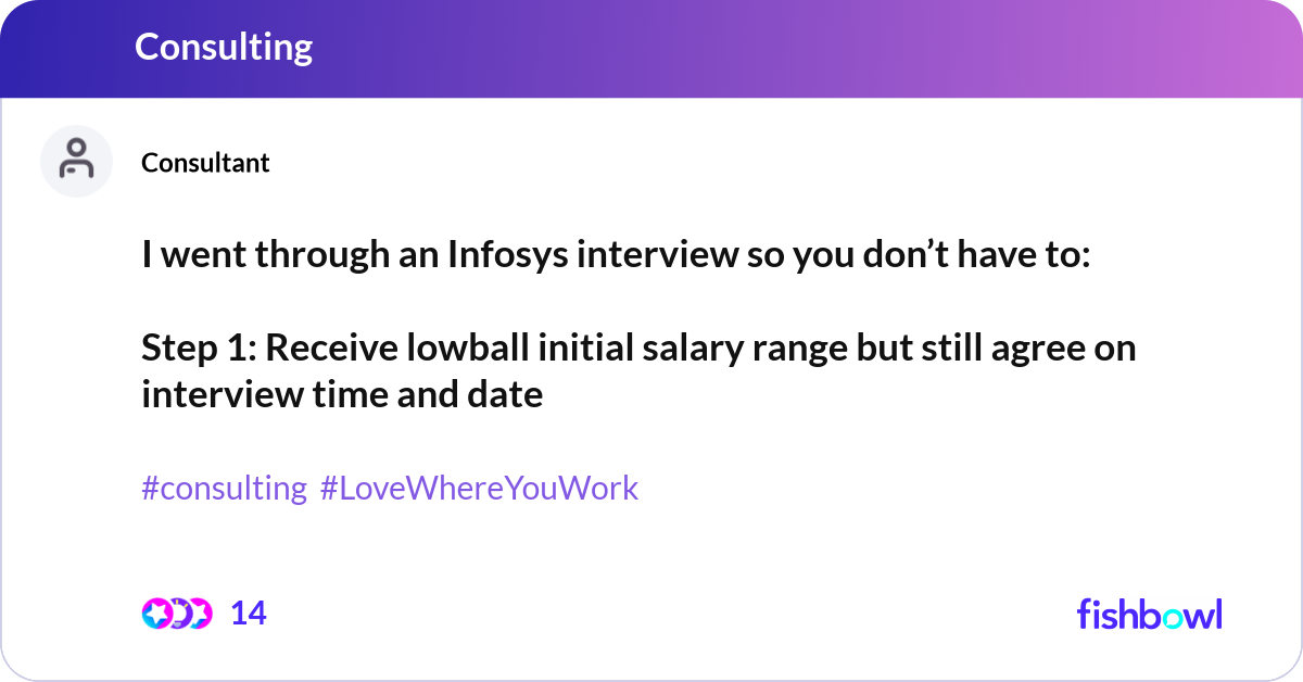 I went through an Infosys interview so you don’t h... | Fishbowl