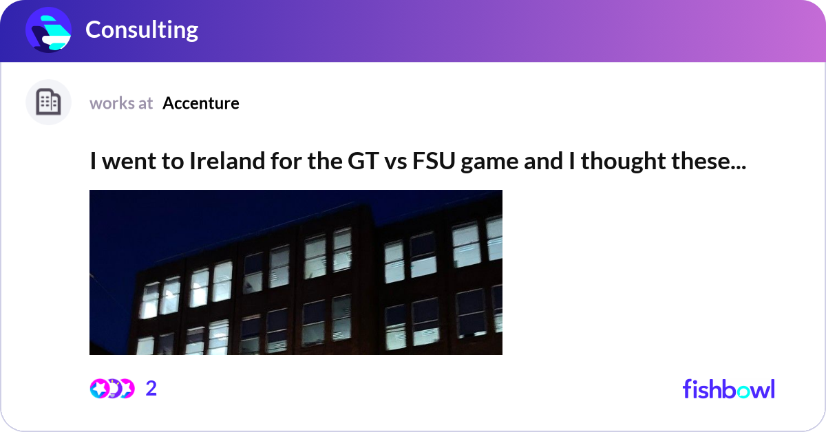 I went to Ireland for the GT vs FSU game and I tho... | Fishbowl