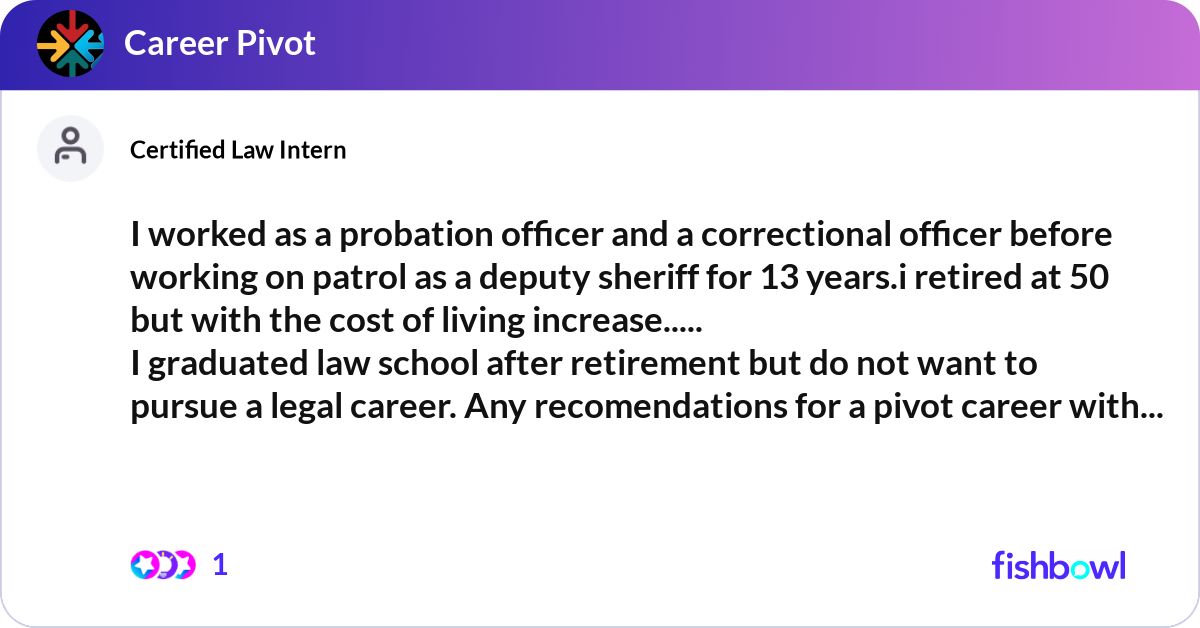 I worked as a probation officer and a correctional... | Fishbowl