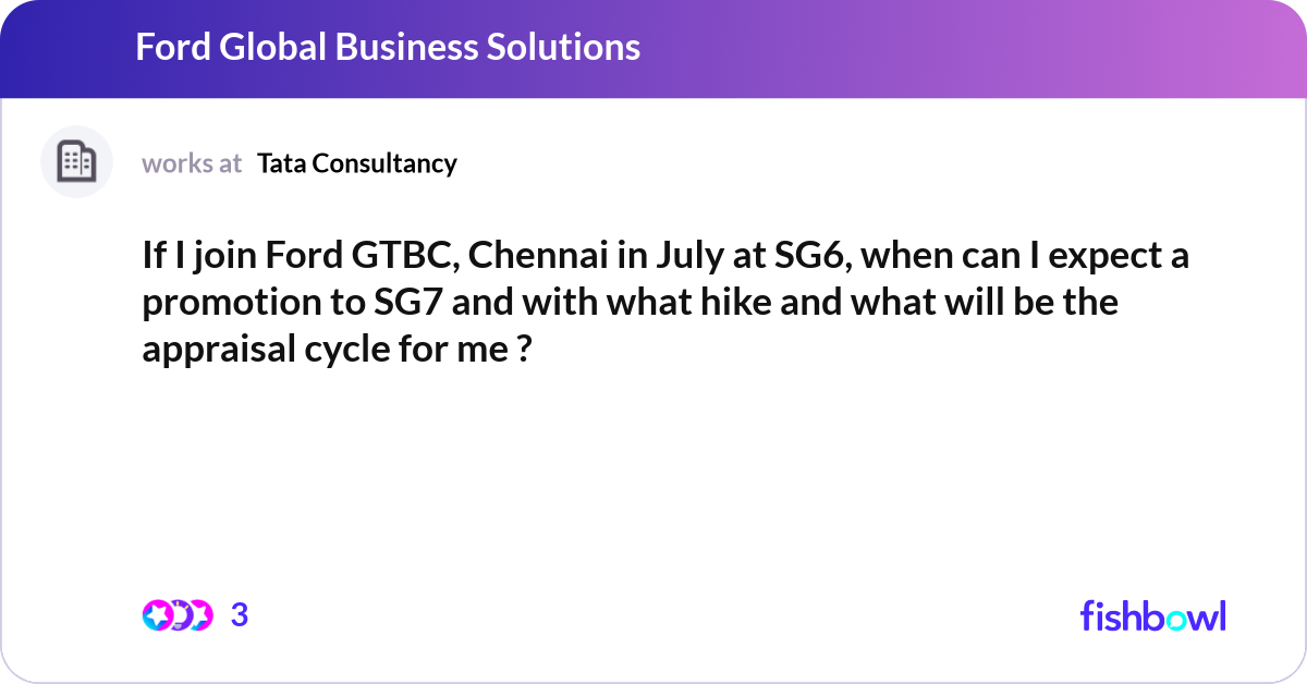 If I join Ford GTBC, Chennai in July at SG6, when ... | Fishbowl