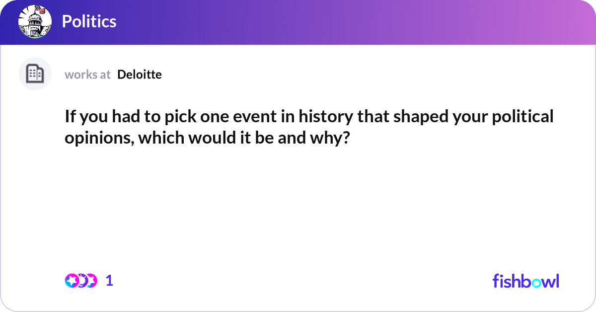 If you had to pick one event in history that shape... | Fishbowl