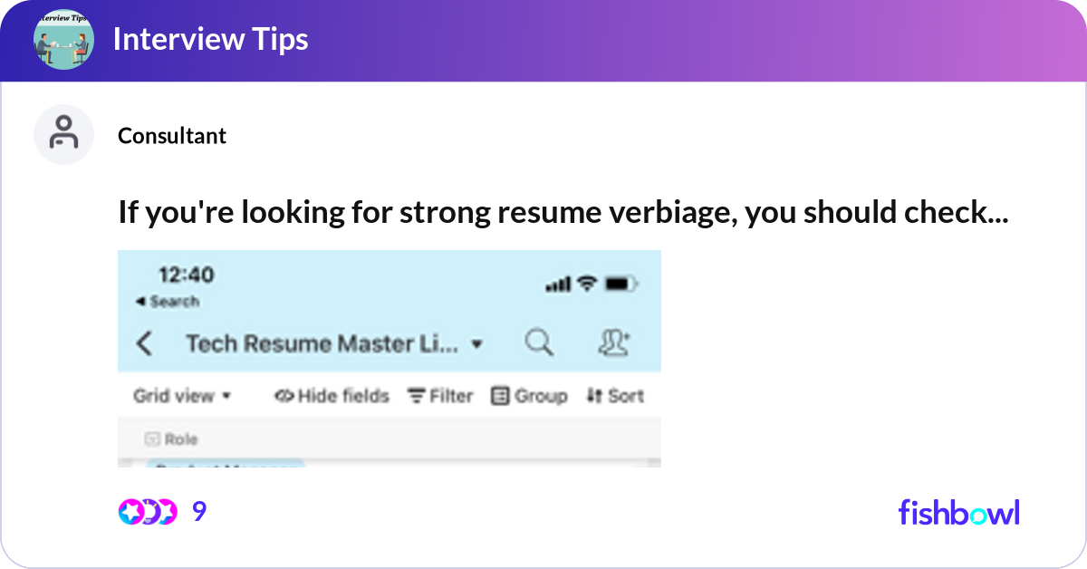 If you're looking for strong resume verbiage, you ... | Fishbowl