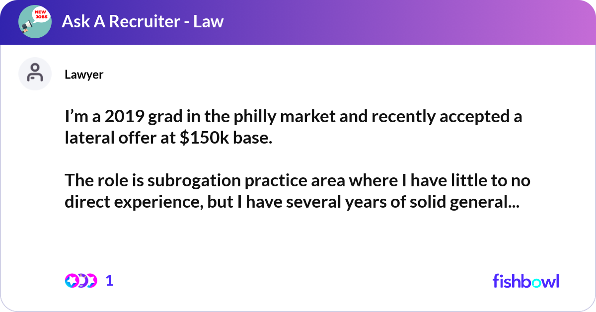 I’m a 2019 grad in the philly market and recently ... | Fishbowl