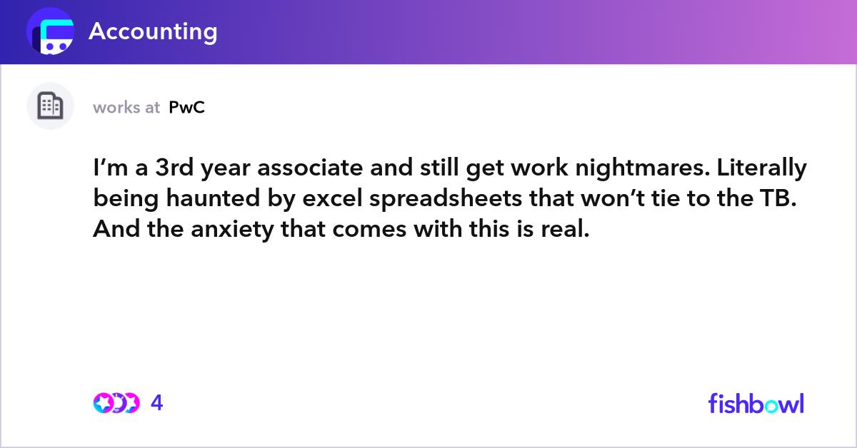 I’m a 3rd year associate and still get work nightm... | Fishbowl