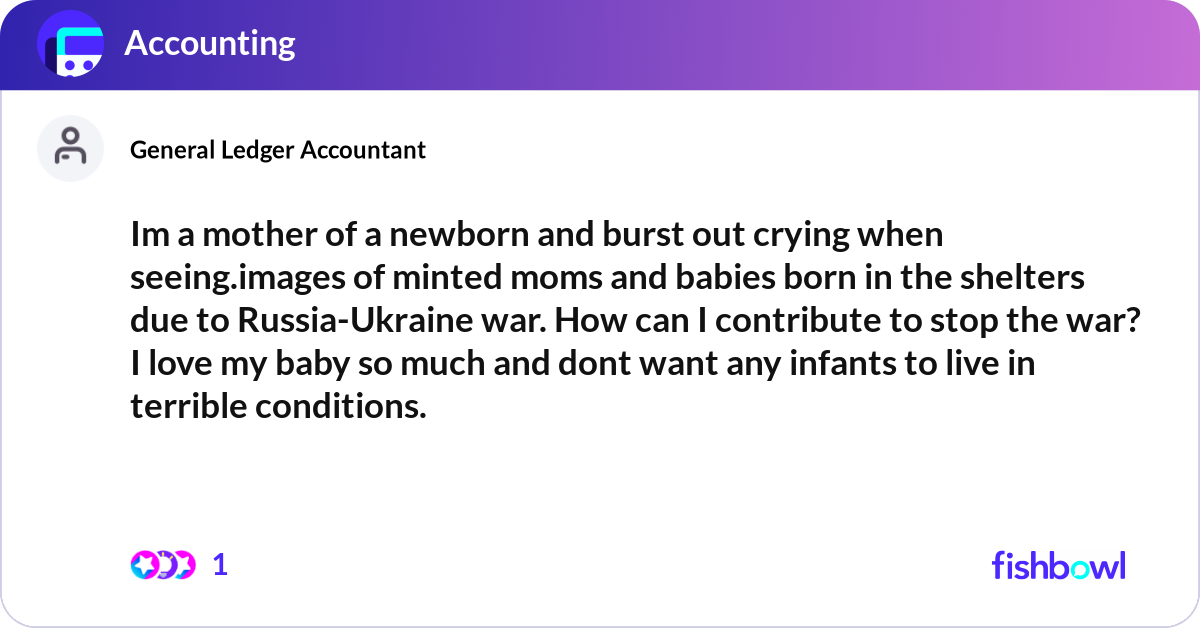 Im a mother of a newborn and burst out crying when... | Fishbowl