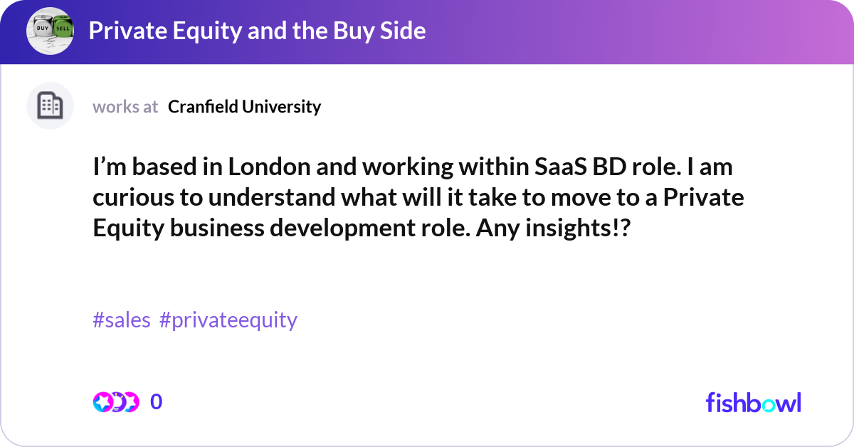 I’m based in London and working within SaaS BD rol... | Fishbowl