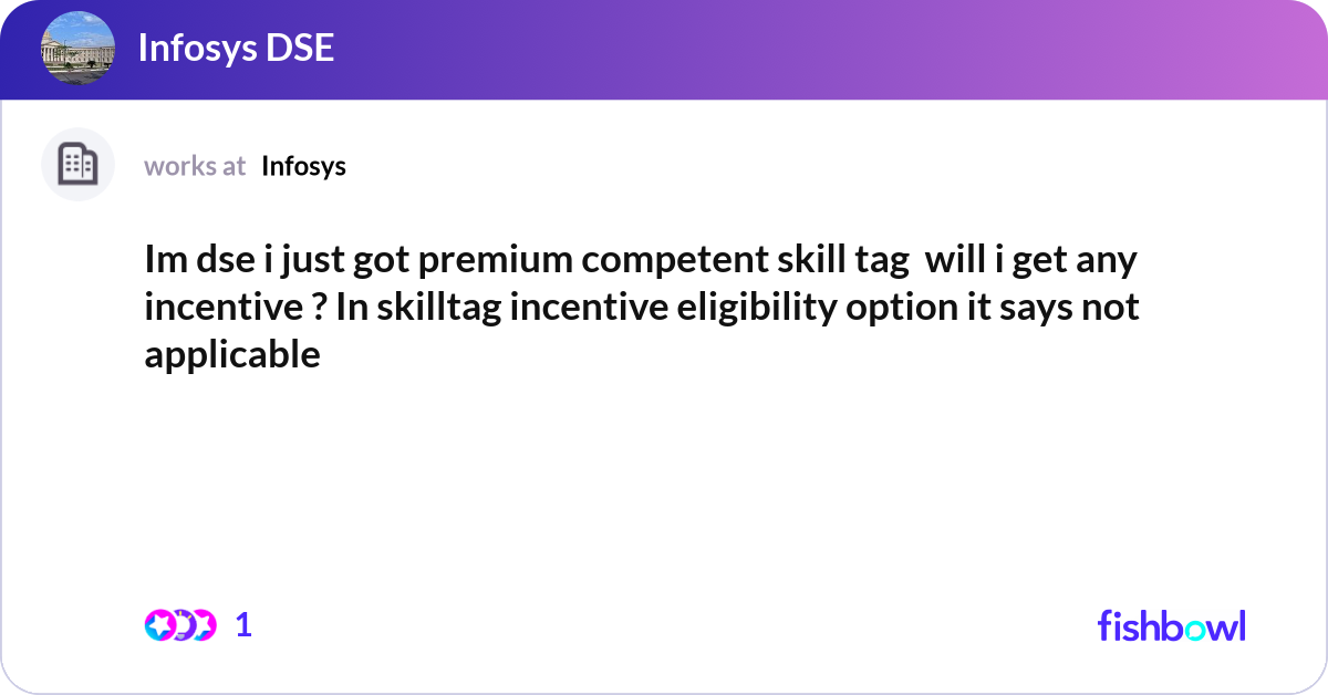 Im dse i just got premium competent skill tag wil... | Fishbowl