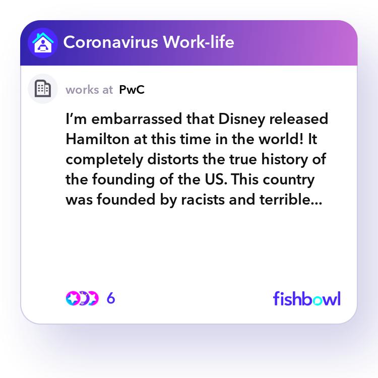 I’m embarrassed that Disney released Hamilton at t... | Fishbowl