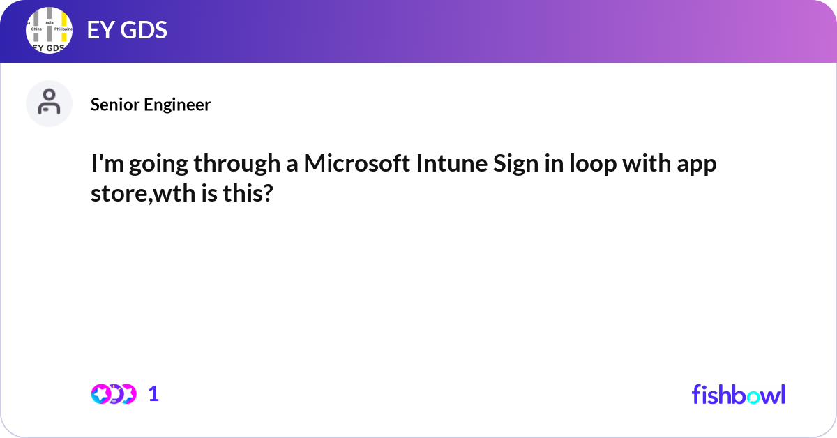 I'm going through a Microsoft Intune Sign in loop ... | Fishbowl