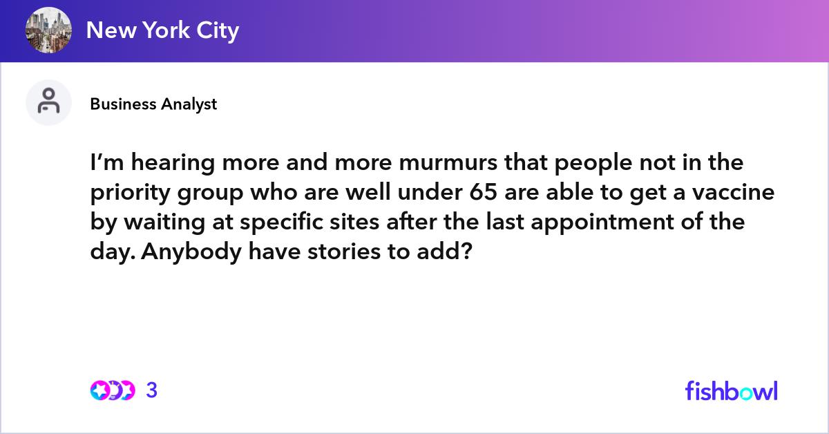 I’m hearing more and more murmurs that people not ... | Fishbowl